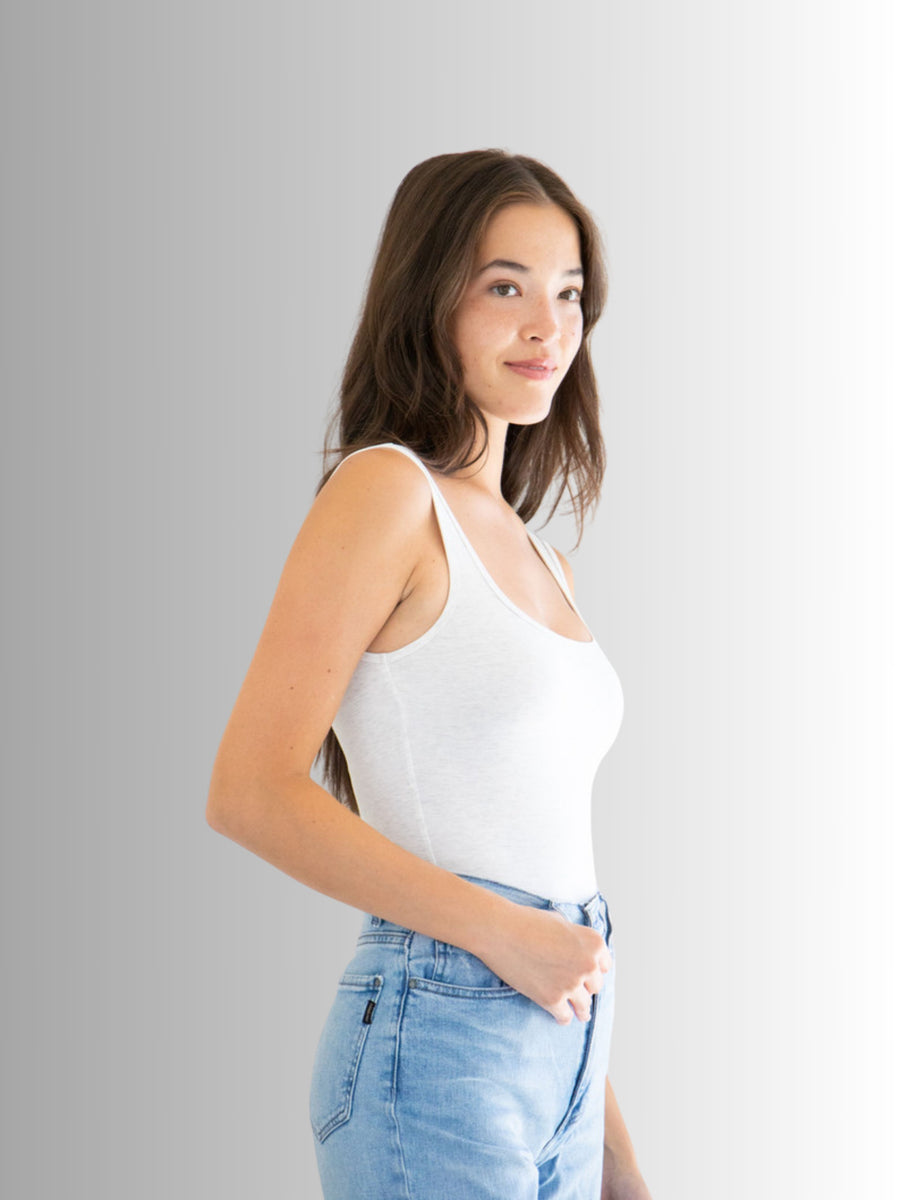 Hannah Square Neck Bodysuit in Heather Grey – PRIV Collections