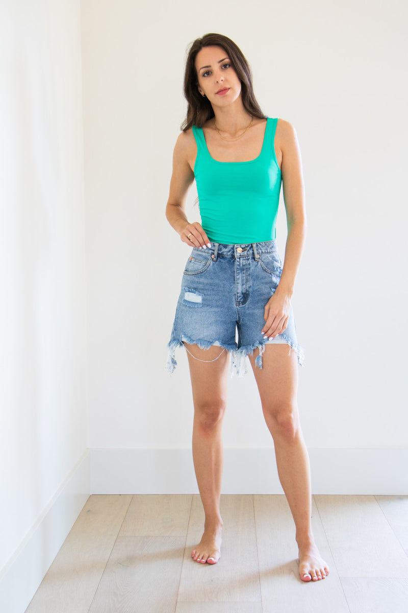 Hannah Square Neck Bodysuit in Green – PRIV Collections