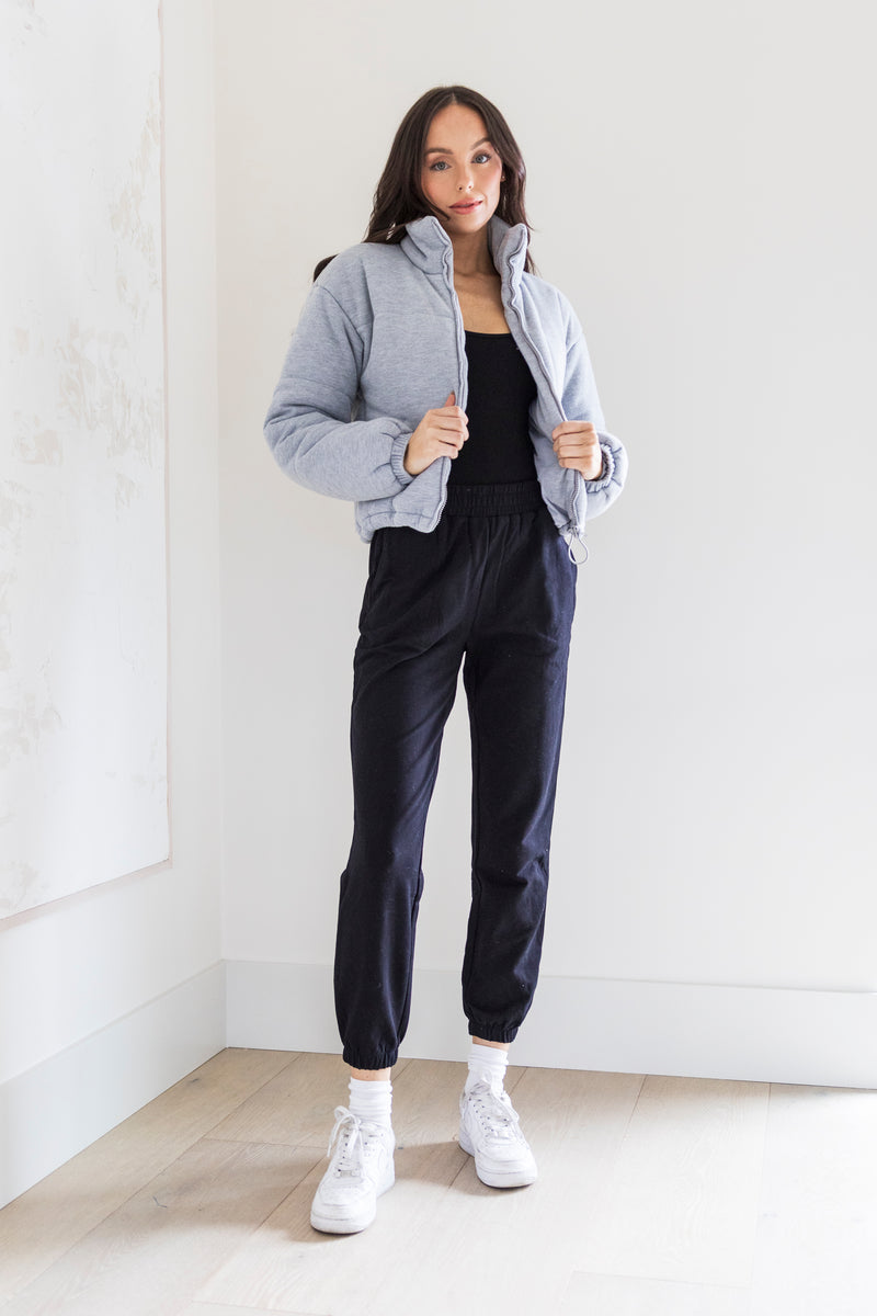 Celine Knit Puffer Jacket in Grey – PRIV Collections